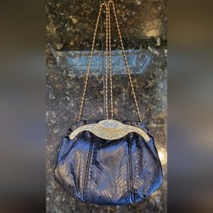 Bellini | Bags | Vintage Bellini Collection Black Snakeskin And ...